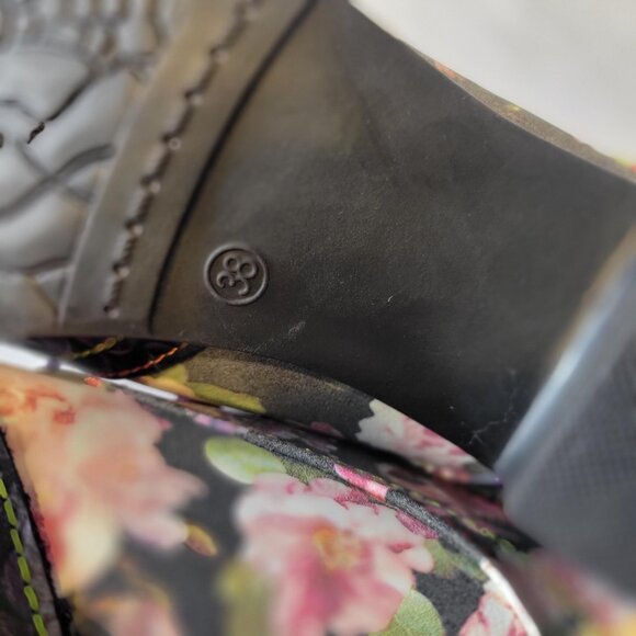 Socofy | Shoes | Socofy Bohemia Artsy Leather Mixed Pattern Chunky ...